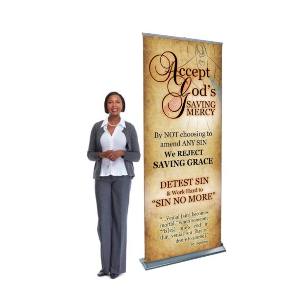 Accept God’s Saving Mercy banner | Lifting Our Values